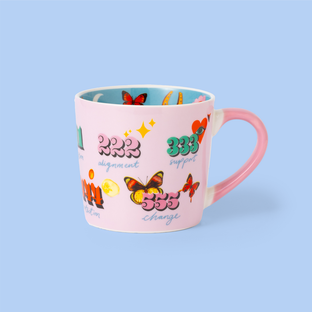 Angel Numbers Pink Mug | Positivity & Affirmations Mugs | Eleanor ...
