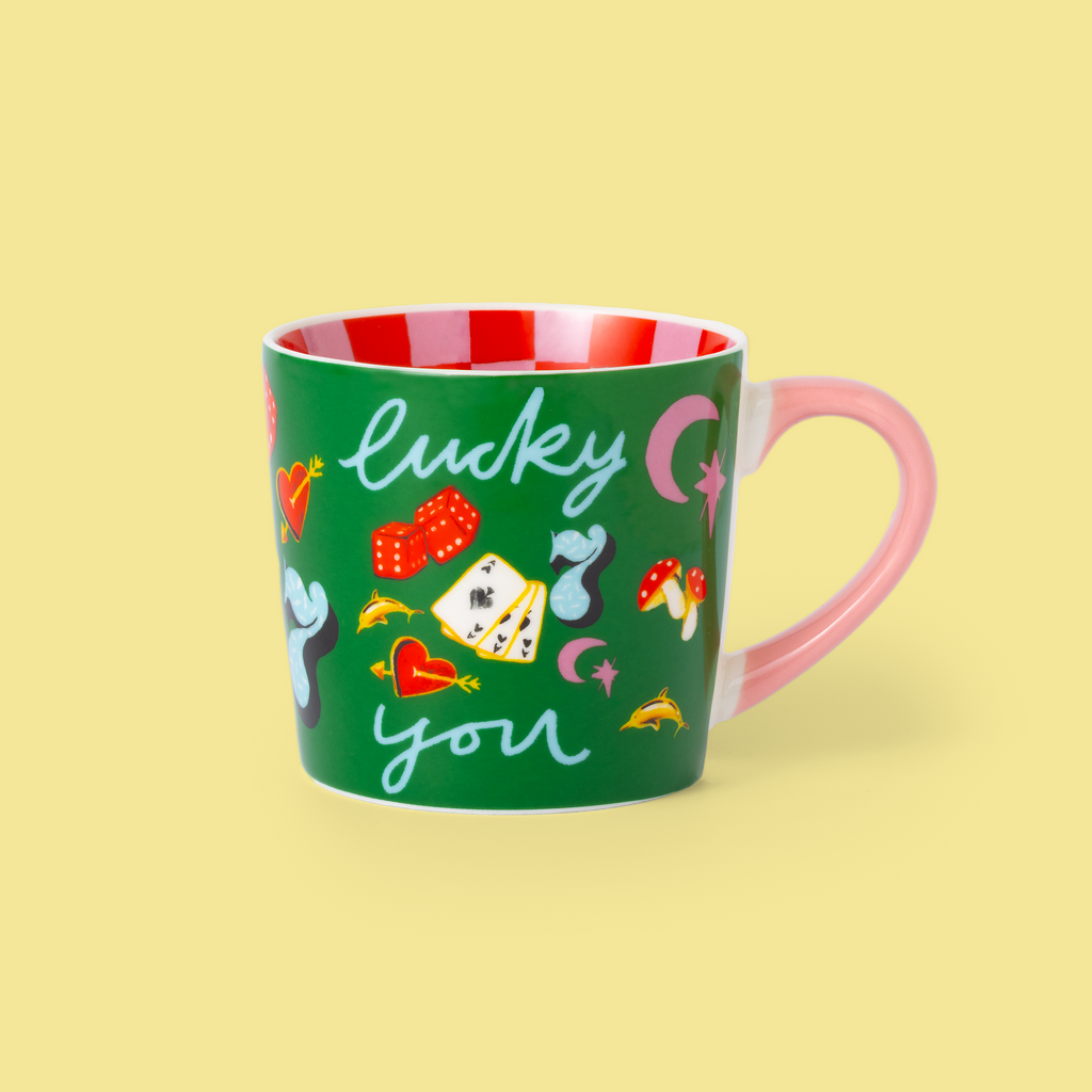 Lucky You Mug | Green Vegas Icons Mug | Eleanor Bowmer – Eleanor Bowmer