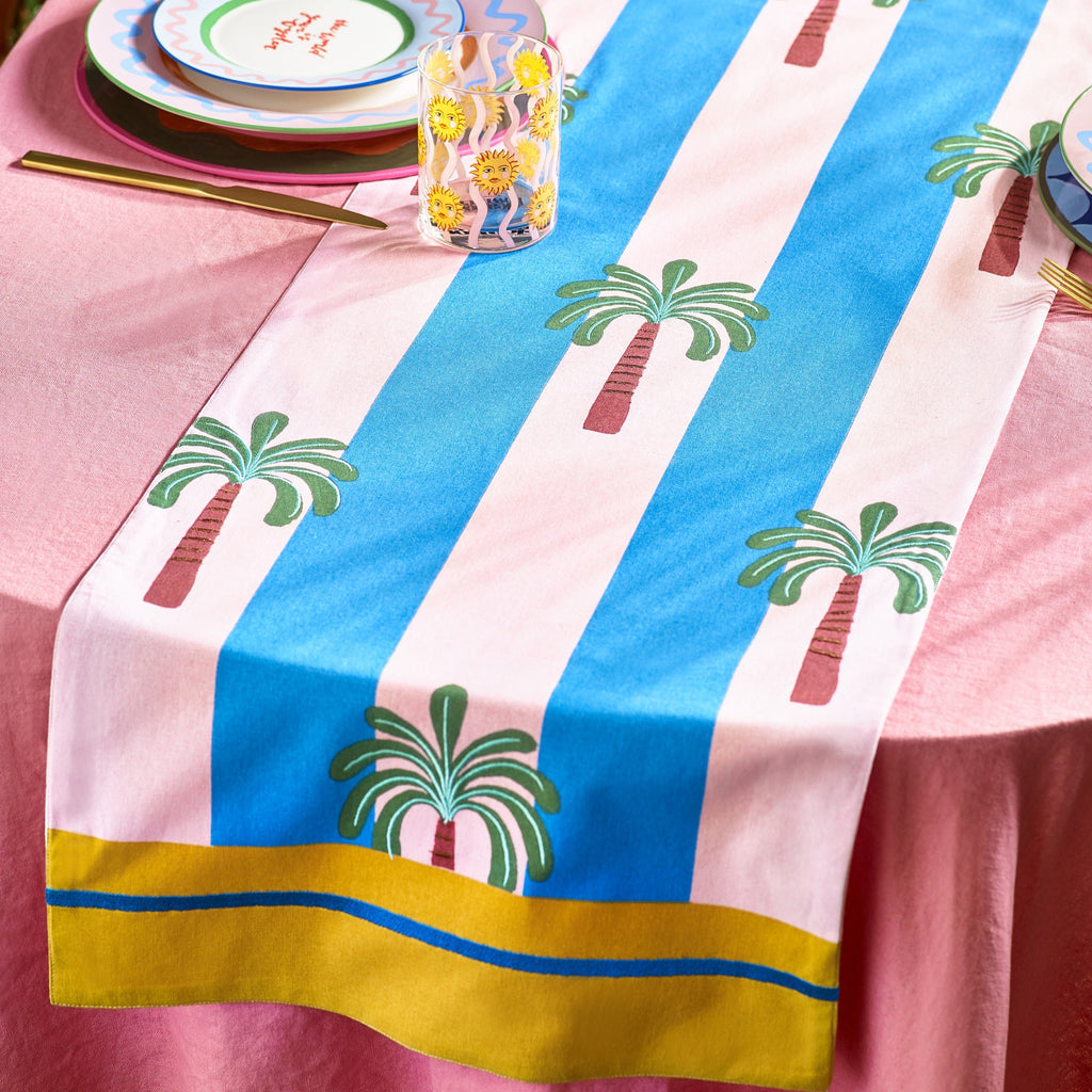 Electric Coast Palm Tree Runner | Colourful Table Linen | Eleanor ...