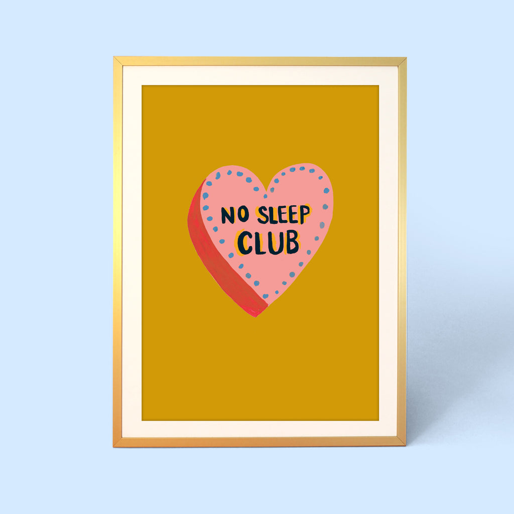 No Sleep Club Heart Personalised Print – Eleanor Bowmer