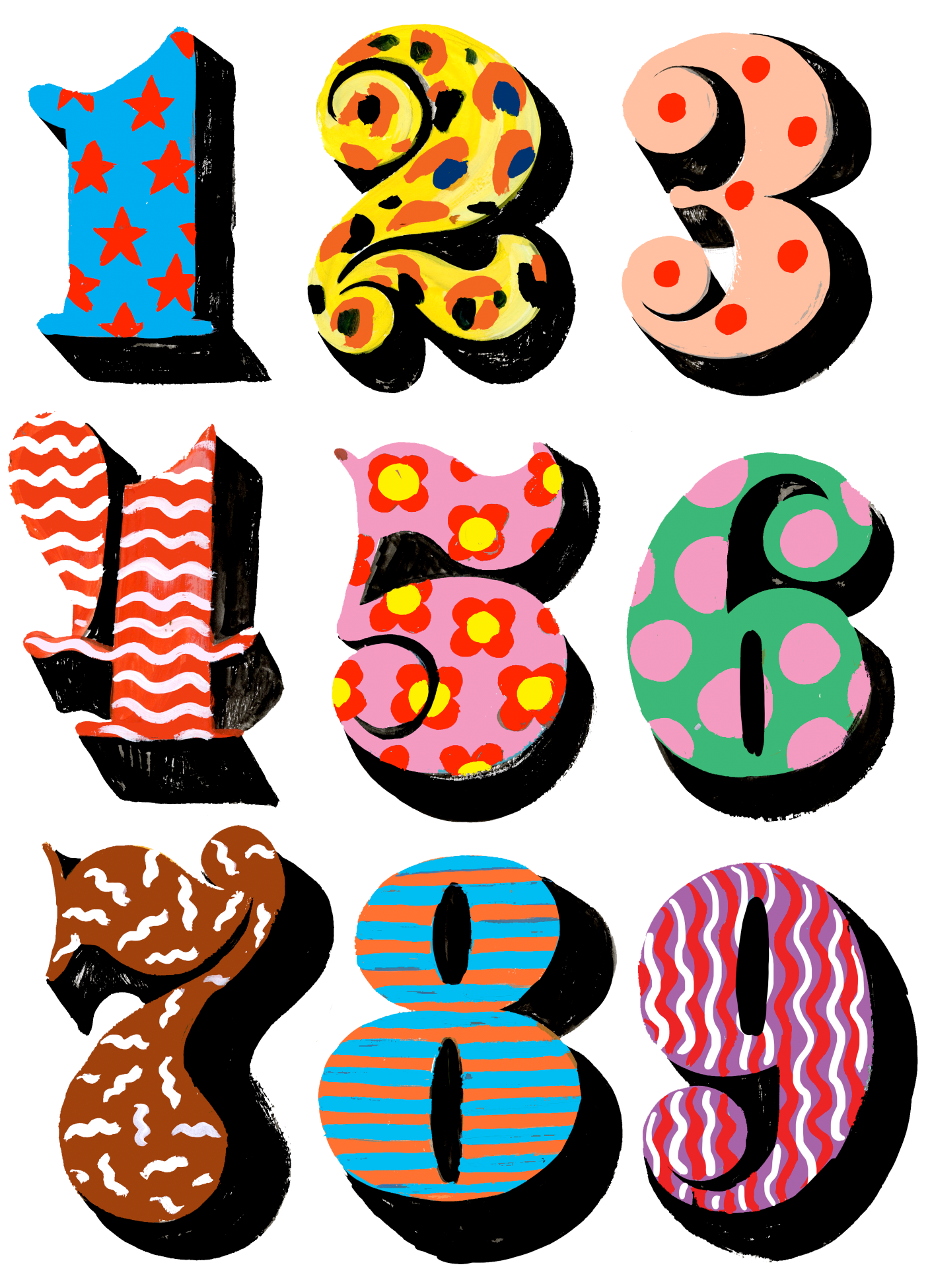 POP Numbers Personalised Date Print Horizontal – Eleanor Bowmer